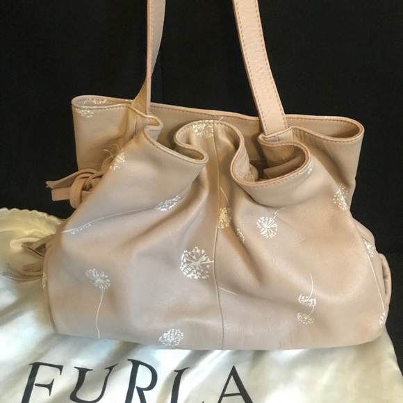 Furla | Bags | Furla Soft Pink Flower Leather Handbag Gorgeous | Poshmark